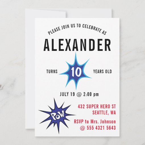 Disabled Superhero Birthday Fun Flying Wheelchair Invitation | Zazzle