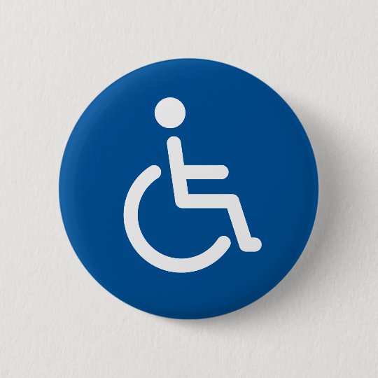 Disabled symbol or blue and white handicap sign button | Zazzle.com