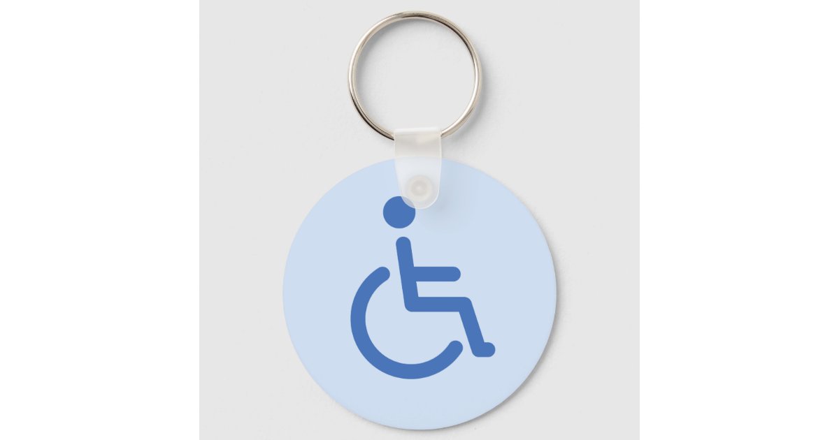 Disabled symbol or blue handicap toilet keychain | Zazzle