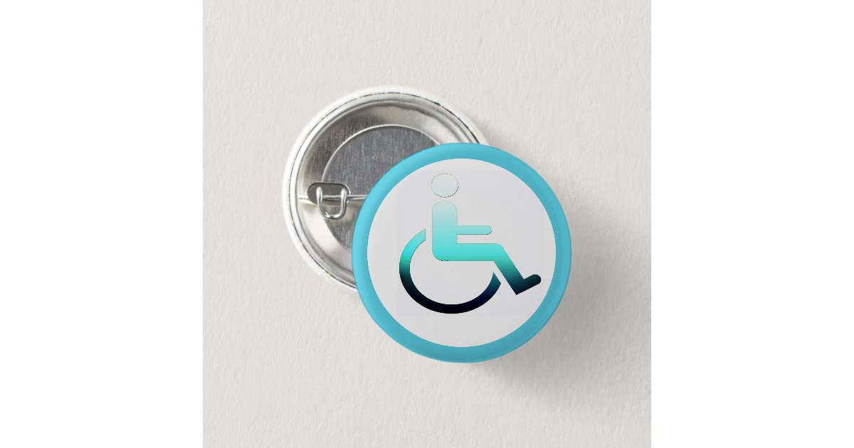Disabled Symbol & wheelchair / disability button | Zazzle