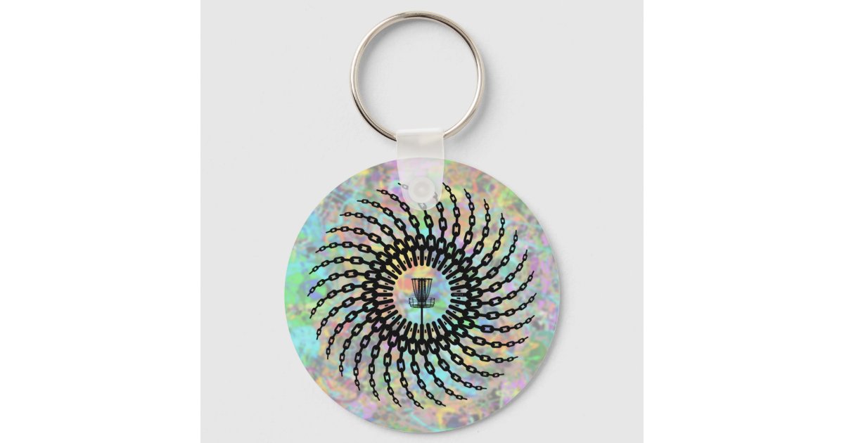 Disc Golf Basket Chains Keychain | Zazzle