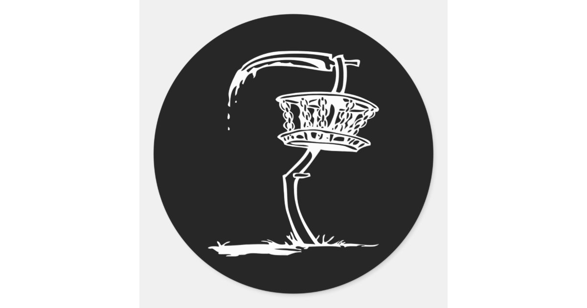 Disc Golf Basket Reaper Sickle Gift Funny Men Classic Round Sticker ...