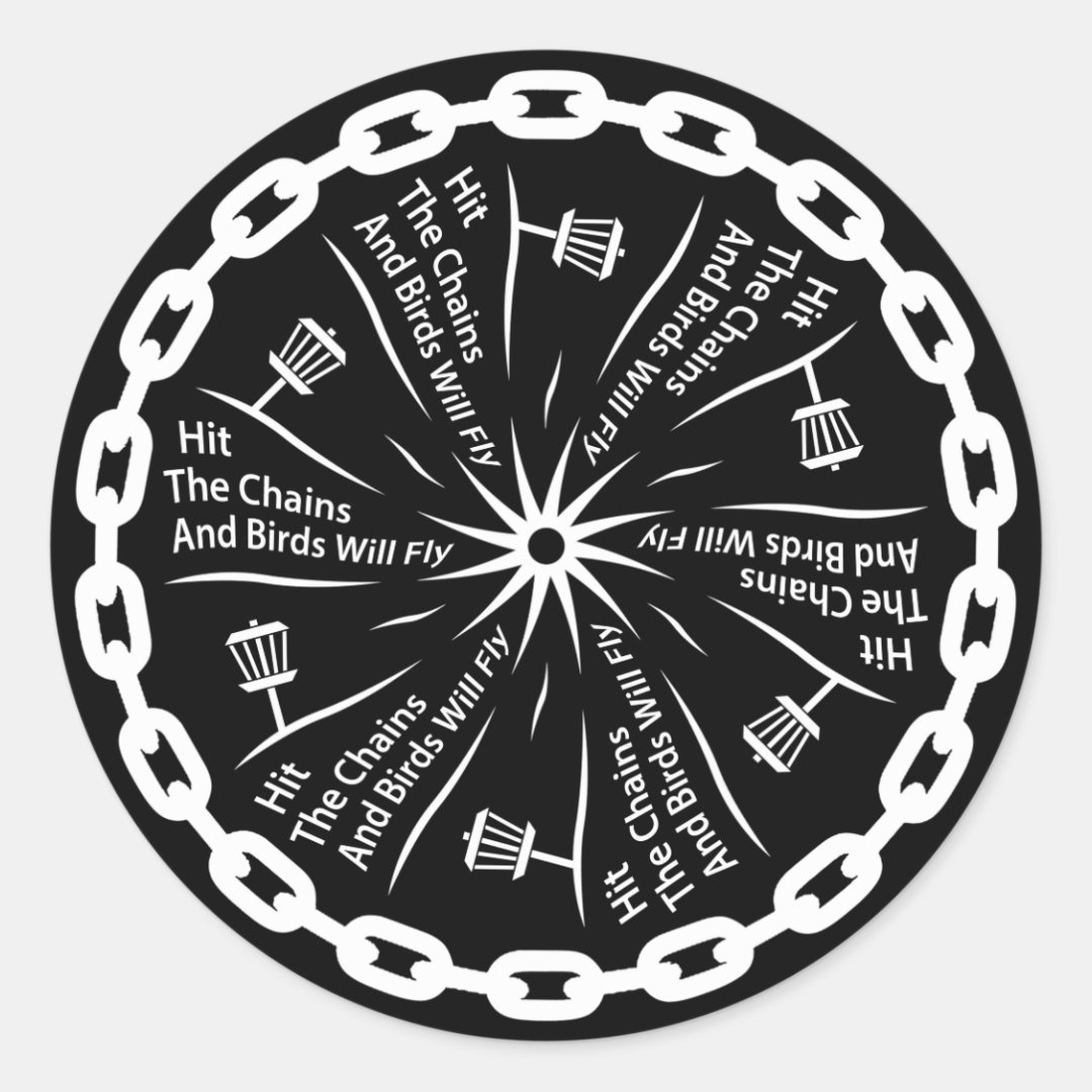Disc Golf Chains And Birds Classic Round Sticker | Zazzle