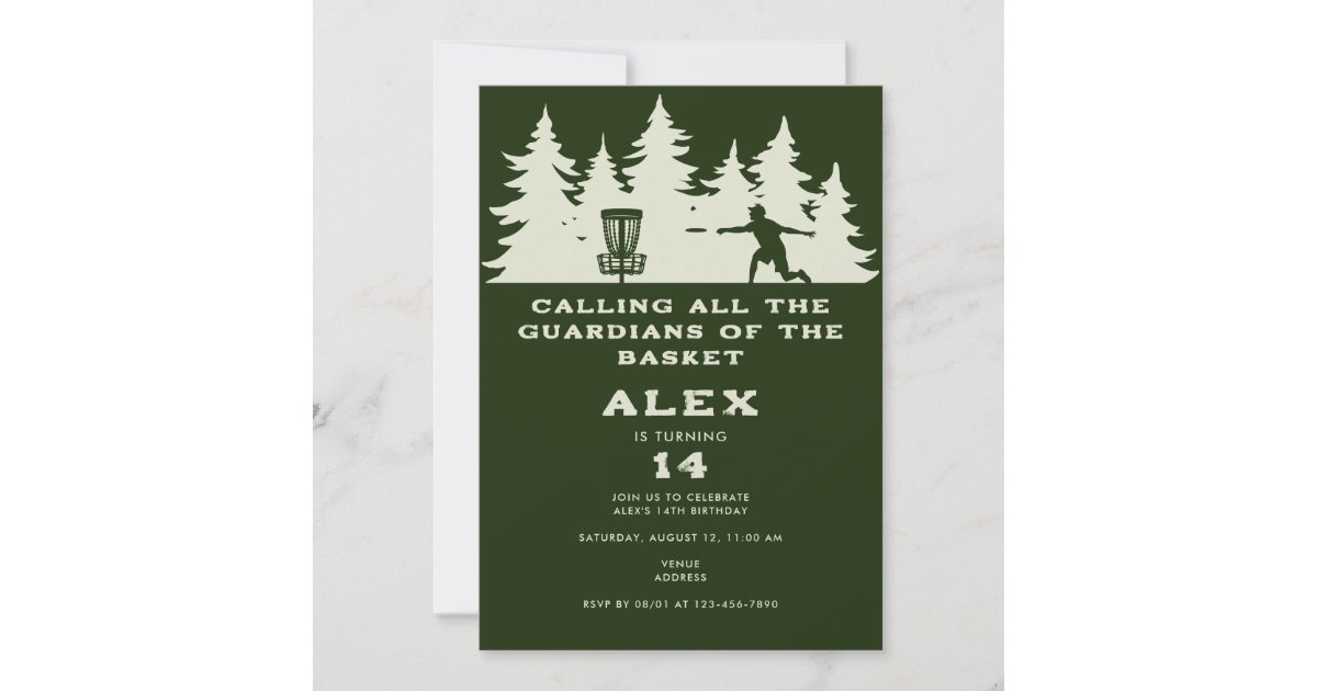 Disc Golf Guardians of the Disc Birthday Party Invitation | Zazzle