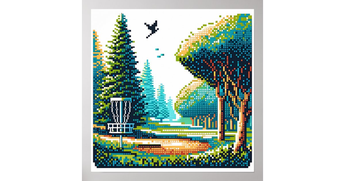 Disc Golf Pixel Art Poster | Zazzle