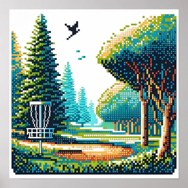 Disc Golf Pixel Art Poster | Zazzle
