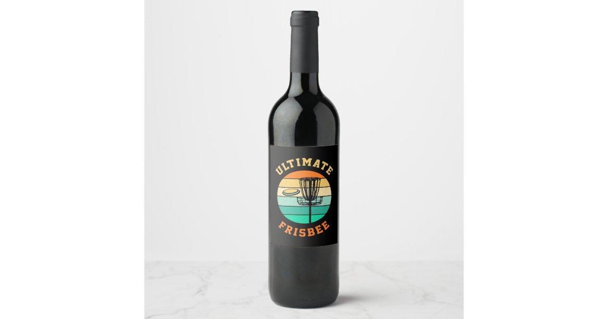 Disc Golf Ultimate Frisbee Wine Label | Zazzle
