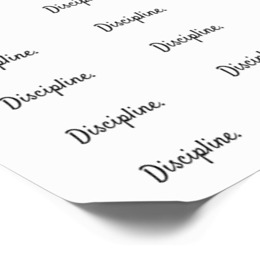 Discipline. - Clean Black and White Script Text Temporary Tattoos | Zazzle