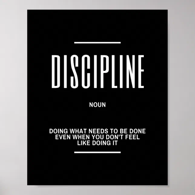 DISCIPLINE Definition Quote - Inspirational Quotes Poster | Zazzle