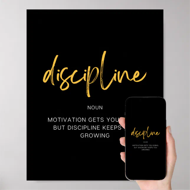 Discipline Inspiring Quote Poster | Zazzle