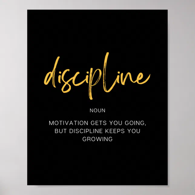 Discipline Inspiring Quote Poster | Zazzle