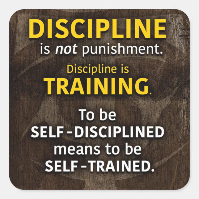 Discipline Is Training - Workout Gym Inspirational Square Sticker | Zazzle