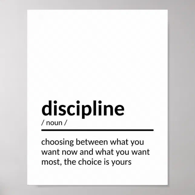 Discipline Motivational Quote Poster | Zazzle