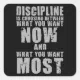 DISCIPLINE - Motivational Words Square Sticker | Zazzle