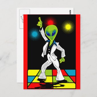Disco Alien Postcard | Zazzle