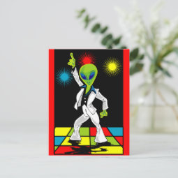 Disco Alien Postcard | Zazzle