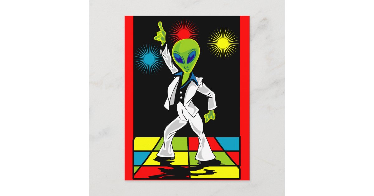 Disco Alien Postcard | Zazzle