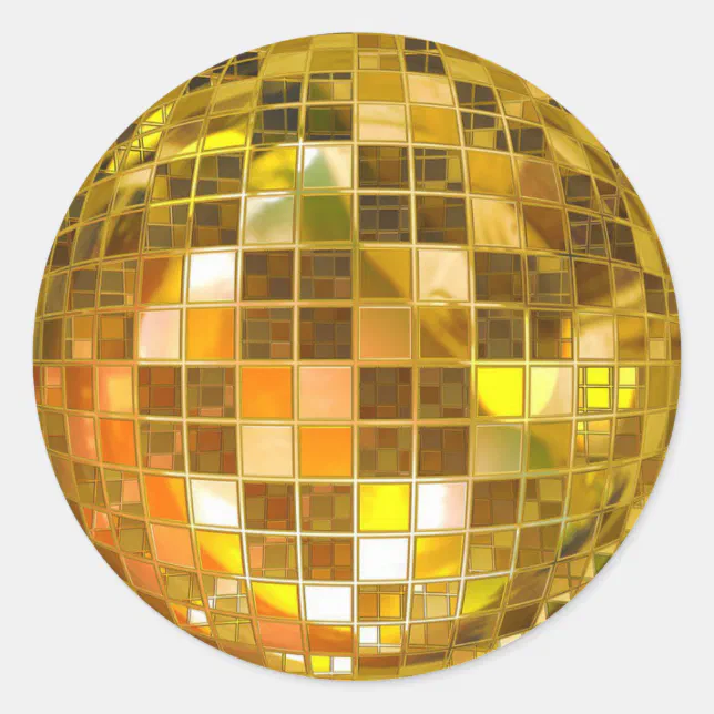 Disco Ball 70s Themed Birthday Party Stickers | Zazzle