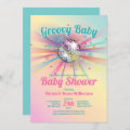 Disco Ball Baby Shower Groovy Pastel Rainbow Invitation | Zazzle