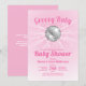 Disco Ball Baby Shower Groovy Pink Girl Invitation | Zazzle