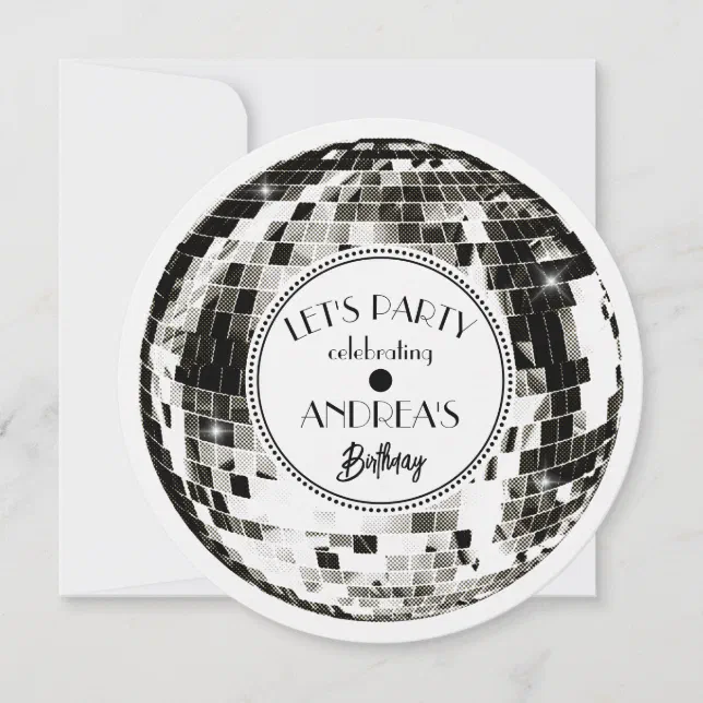 Disco ball birthday party Invitation | Zazzle