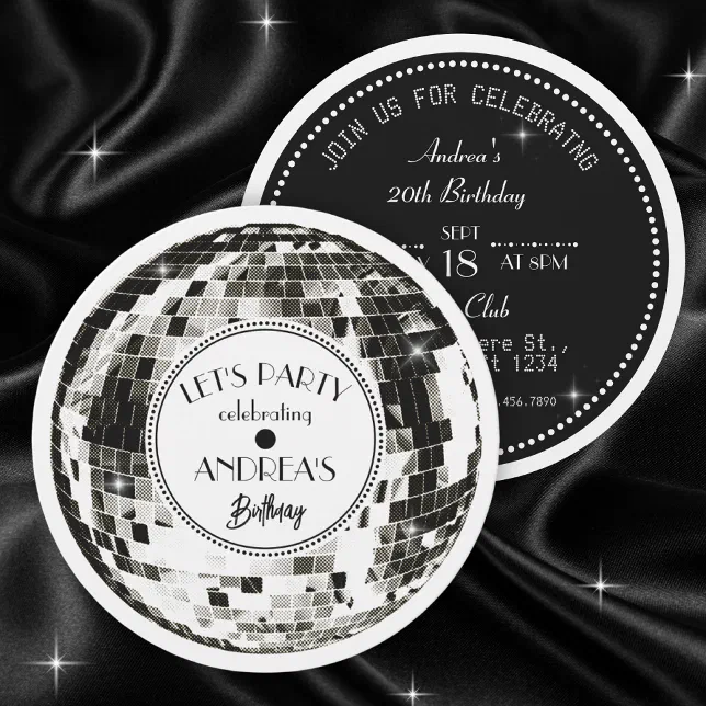 Disco ball birthday party Invitation | Zazzle
