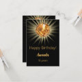 Disco ball black gold happy birthday card | Zazzle