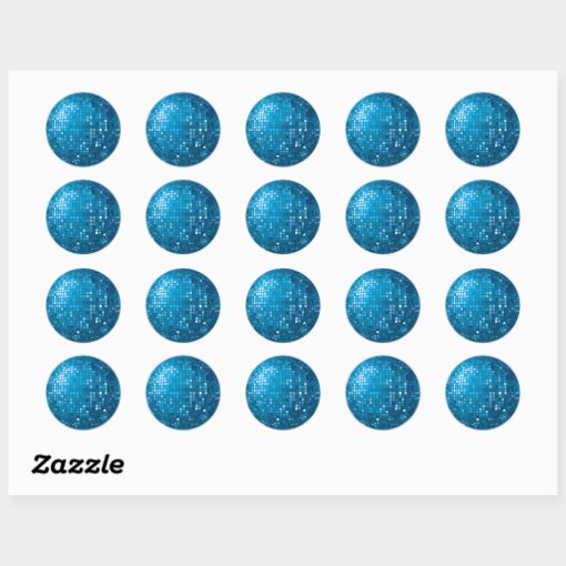 Disco Ball Blue Sticker | Zazzle