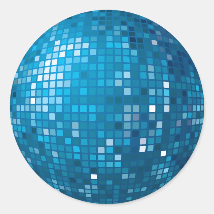 Disco Ball Blue Sticker | Zazzle