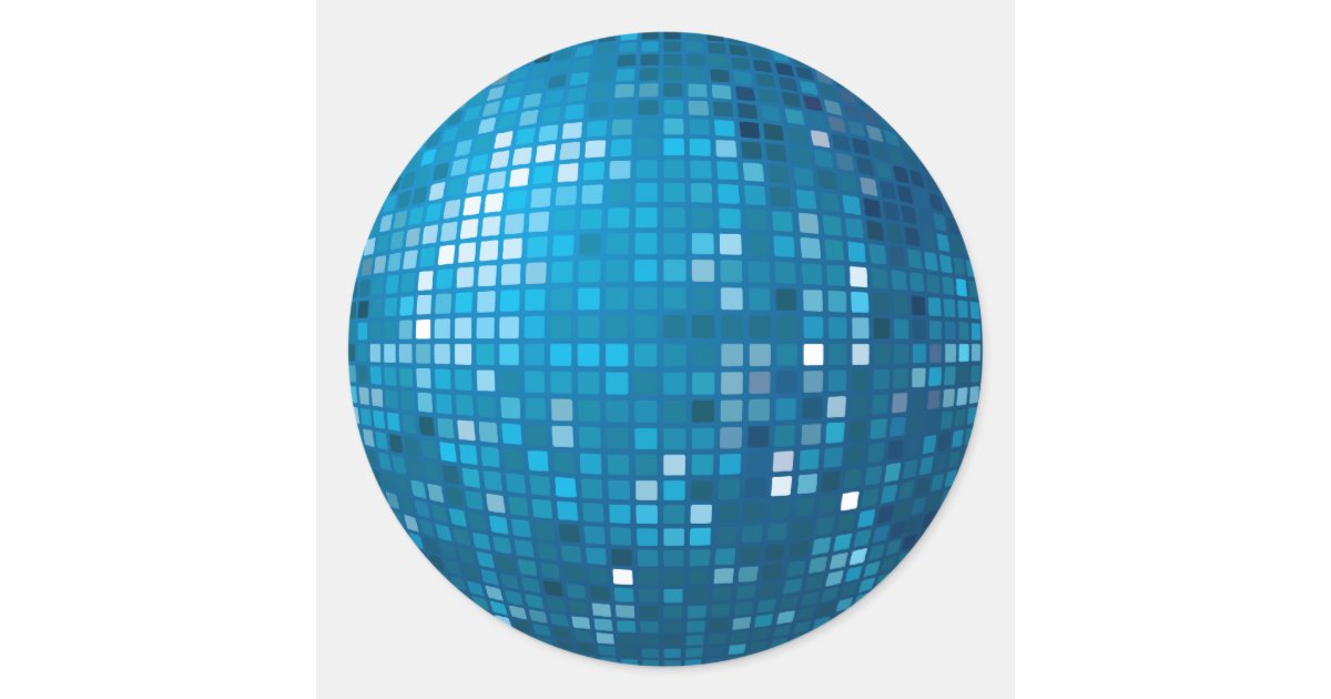 Disco Ball Blue Sticker | Zazzle