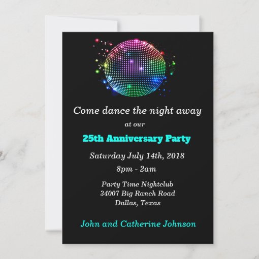 Disco Ball Dance Party Custom Invitation | Zazzle