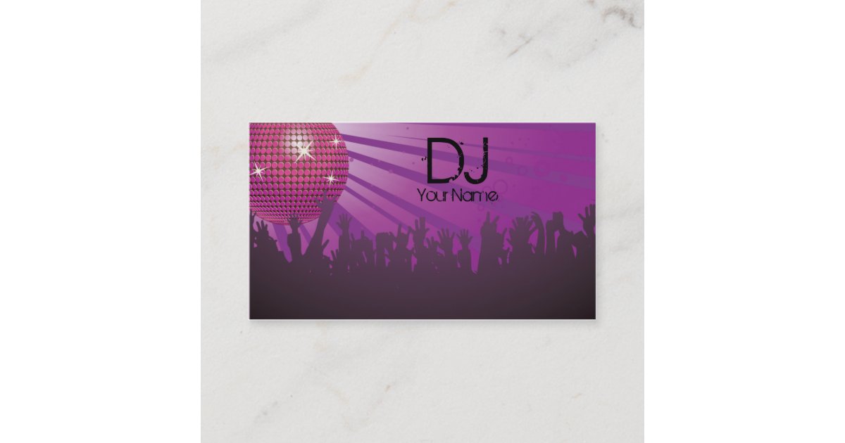 Disco Ball -DJ Business card-purple Business Card | Zazzle