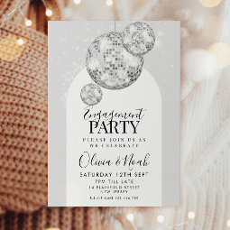 Disco Ball Engagement Party Invitation | Zazzle