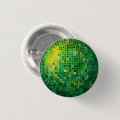 Disco Ball Green Button | Zazzle