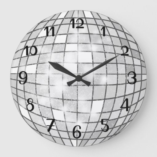 Disco Ball Large Clock | Zazzle