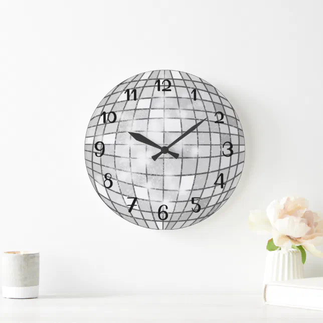 Disco Ball Large Clock | Zazzle