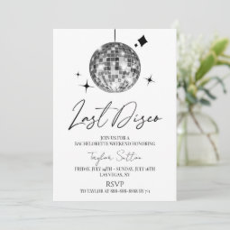 Disco Ball Last Disco Bachelorette Weekend Party Invitation | Zazzle