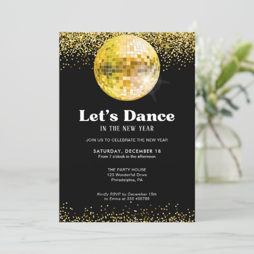 Disco Ball New Year's Eve Party Invitation | Zazzle