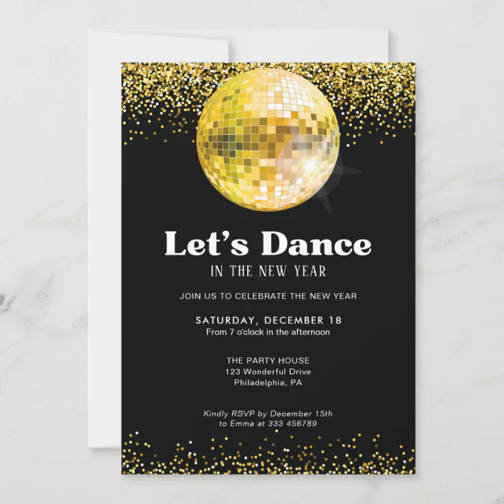 Disco Ball New Year's Eve Party Invitation | Zazzle