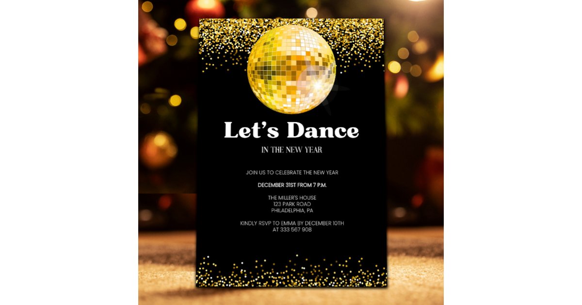 Disco Ball New Year's Eve Party Invitation | Zazzle