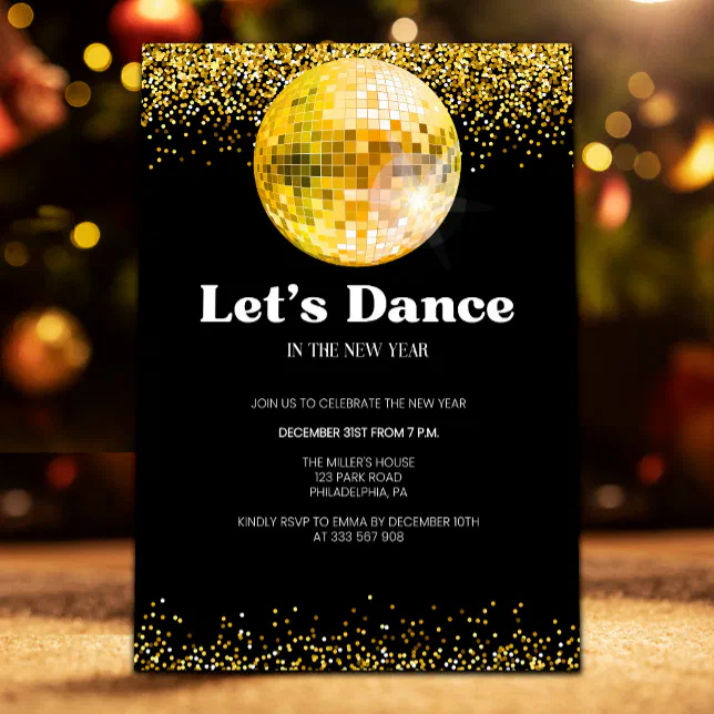 Disco Ball New Year's Eve Party Invitation | Zazzle