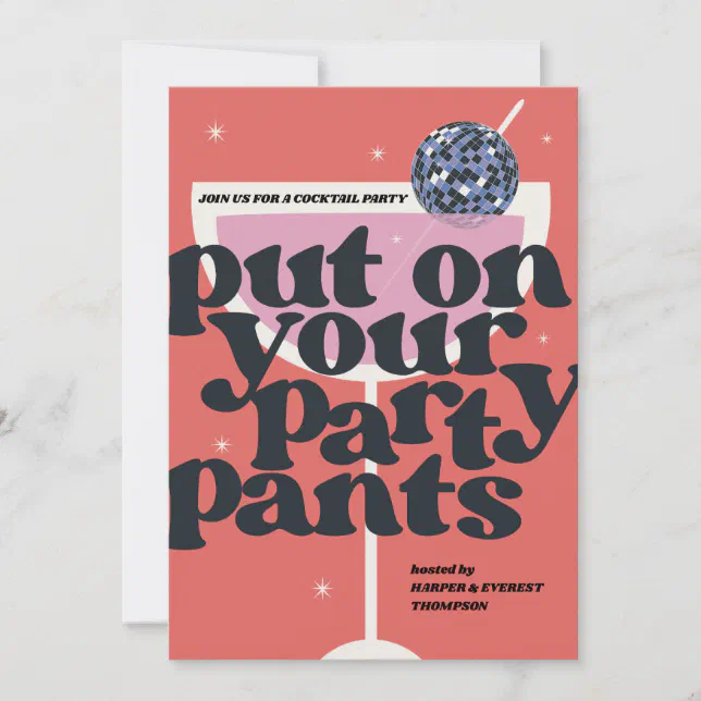 Disco Ball Retro Cocktail Party Invitation | Zazzle