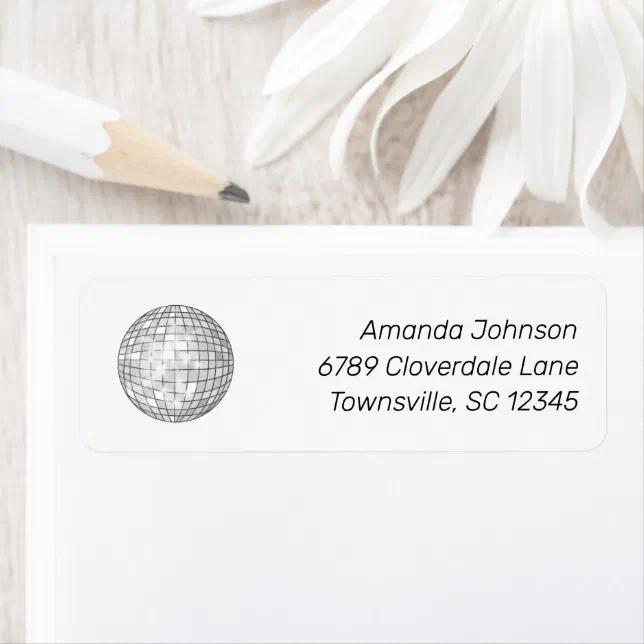 Disco Ball Return Address Label | Zazzle