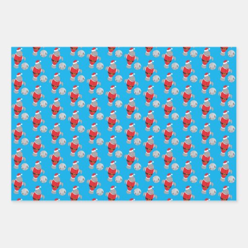 Disco Ball Santa Manatee Animal Christmas Wrapping Paper Sheets | Zazzle