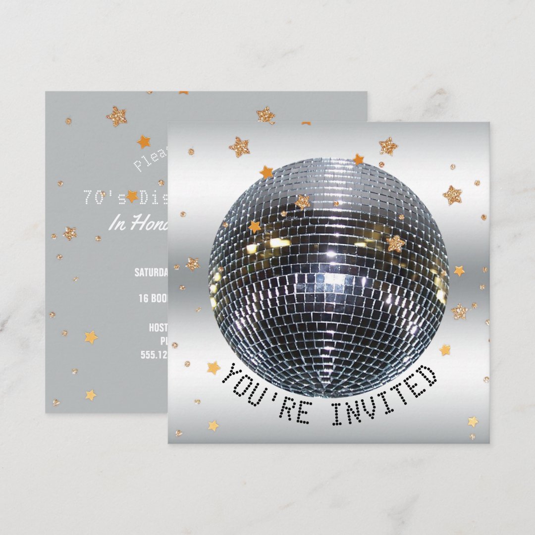 Disco Birthday Party | Just Dance Disco Ball Party Invitation | Zazzle