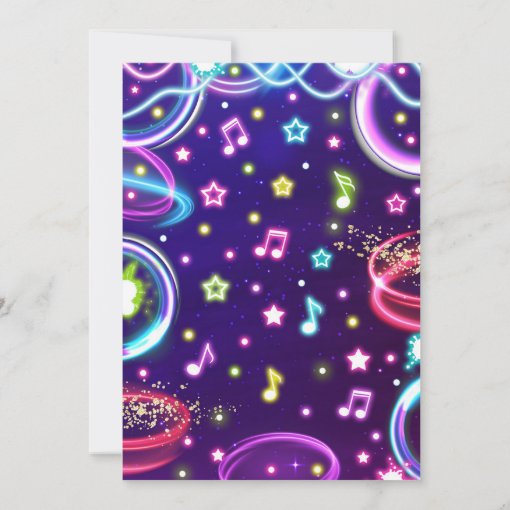 Disco Birthday Party Neon Glow Disco Dance Party Invitation | Zazzle