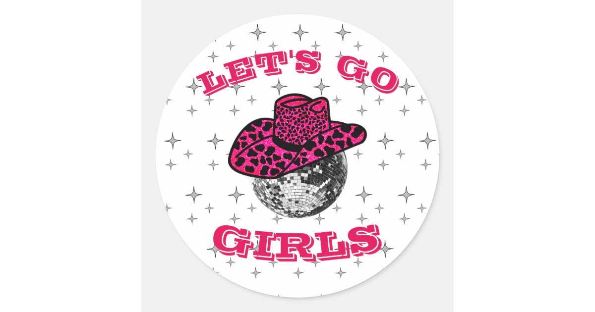 Disco Cowgirl Sticker with stars pattern | Zazzle