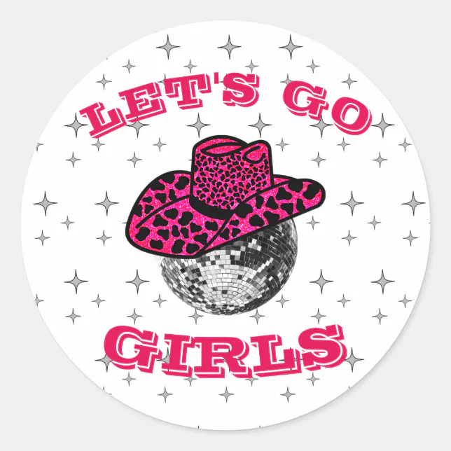 Disco Cowgirl Sticker with stars pattern | Zazzle