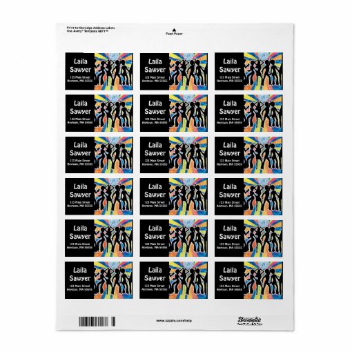 Disco Dance Address Labels | Zazzle