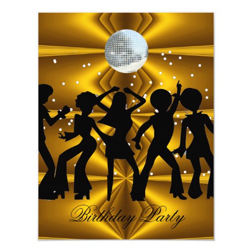Disco Dance Birthday Party disco ball Card | Zazzle